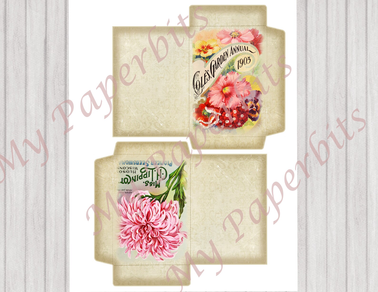 Vintage Seed Packet Digital Ephemera, Vintage Ephemera, Floral Ephemera ...