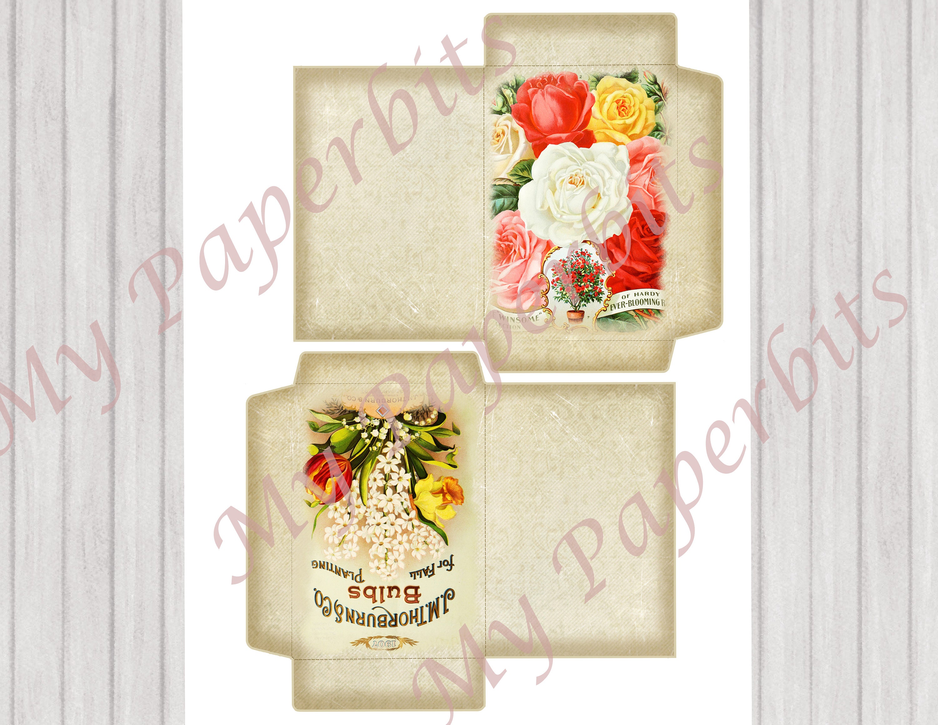 Vintage Seed Packet Digital Ephemera, Vintage Ephemera, Floral Ephemera ...
