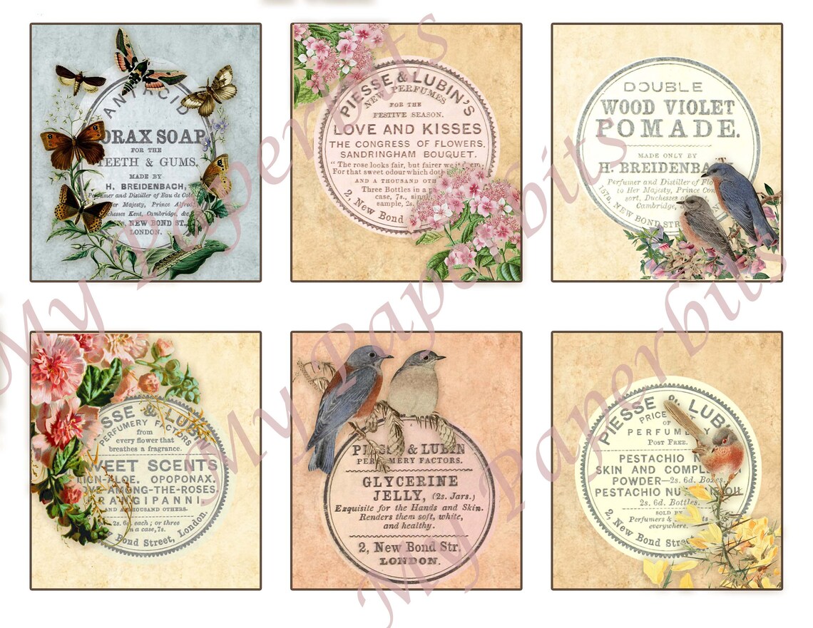 Vintage Digital Ephemera, Vintage Ephemera, Floral Ephemera, Journaling ...