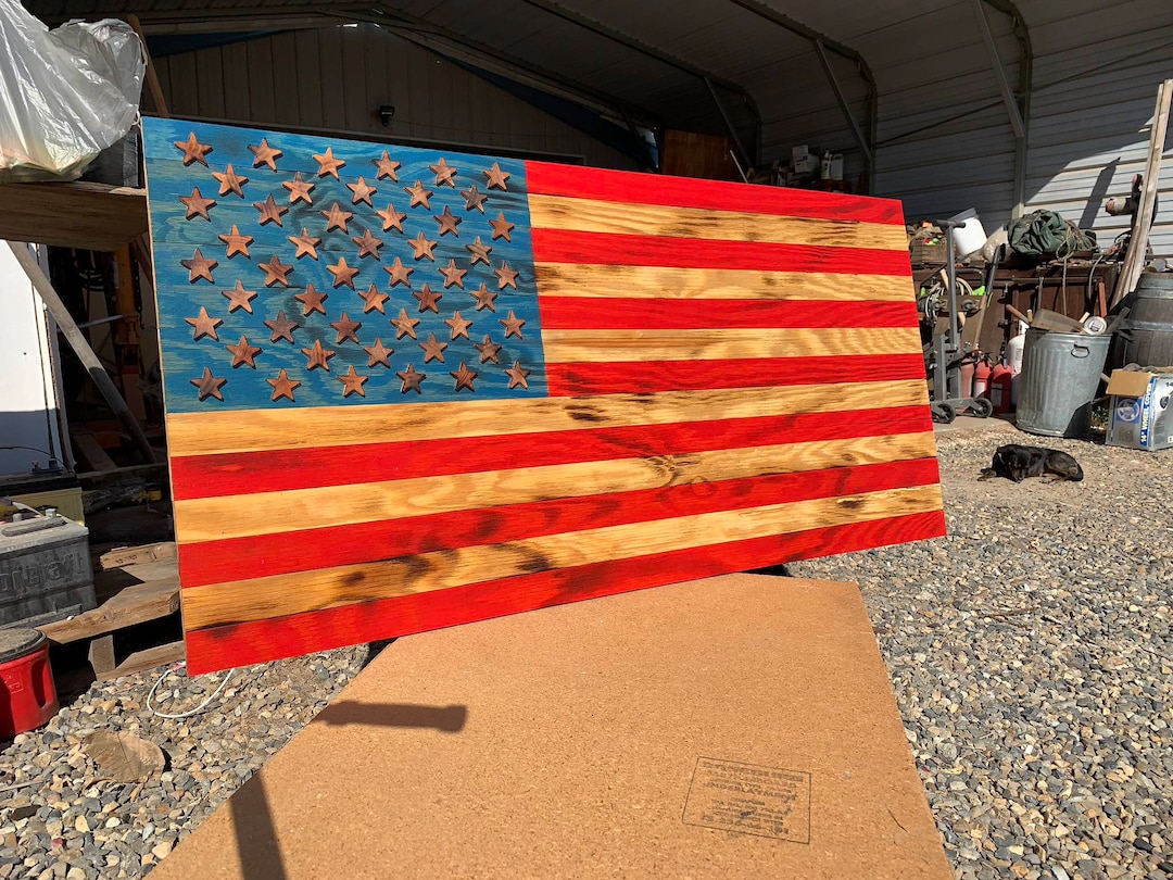 Handmade Wooden American Flag - Etsy