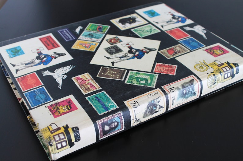 Large Postage Stamp Album Vintage A4 Size EMPTY Black With Postal ...