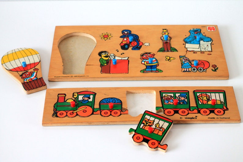 Vintage Wooden Puzzels / Simplex / Jumbo Toys / Farm Animals / - Etsy