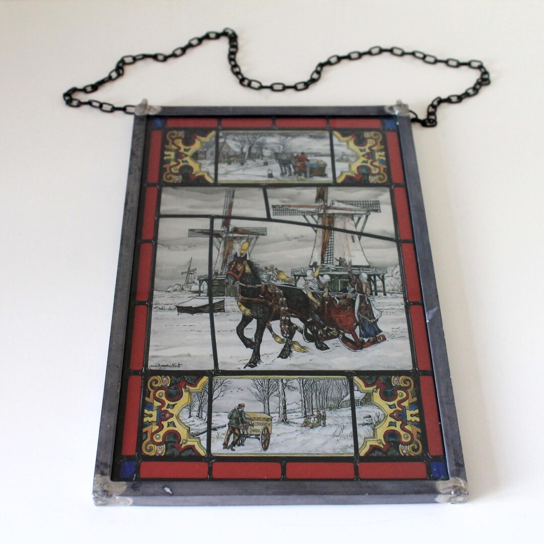 Sun Catcher Window Hanger | Vintage Dutch Winter Scene by Theo Van ...