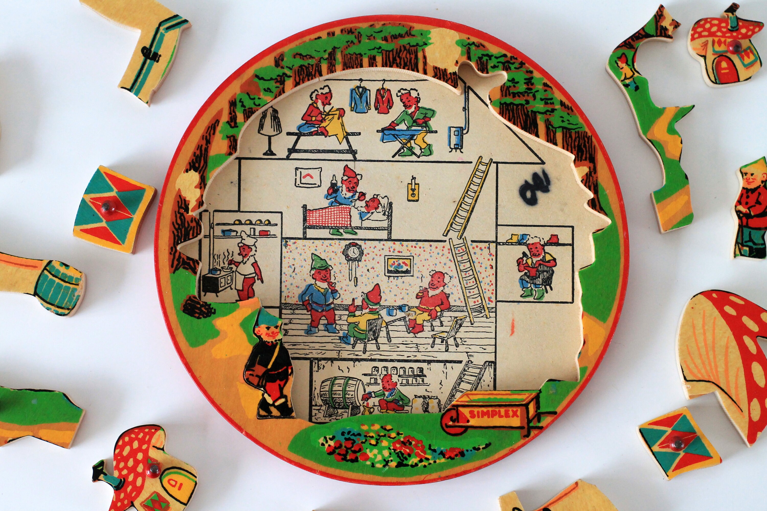 Vintage Wooden Puzzels / Simplex / Jumbo Toys / Farm Animals / - Etsy