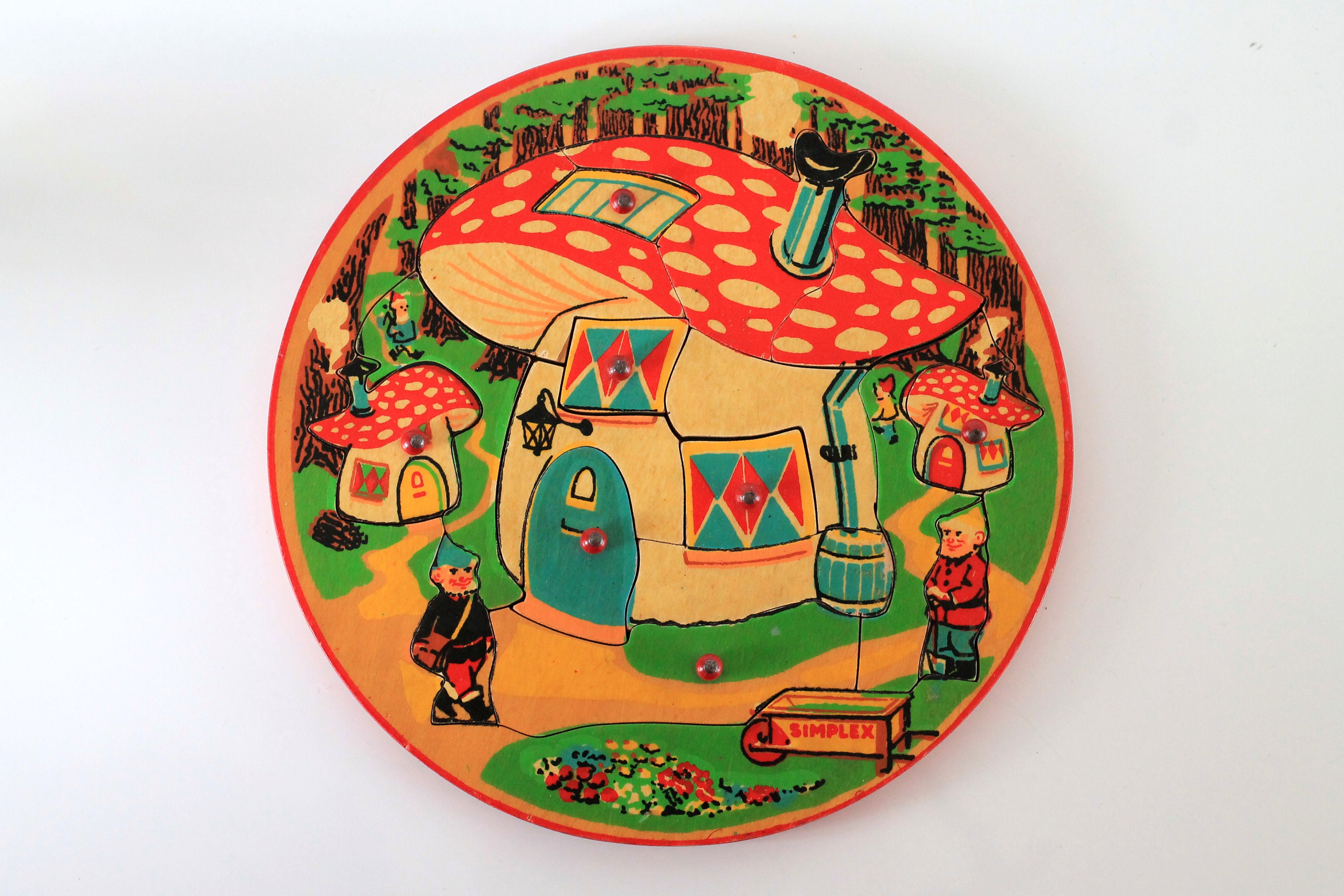 Vintage Wooden Puzzels / Simplex / Jumbo Toys / Farm Animals / - Etsy