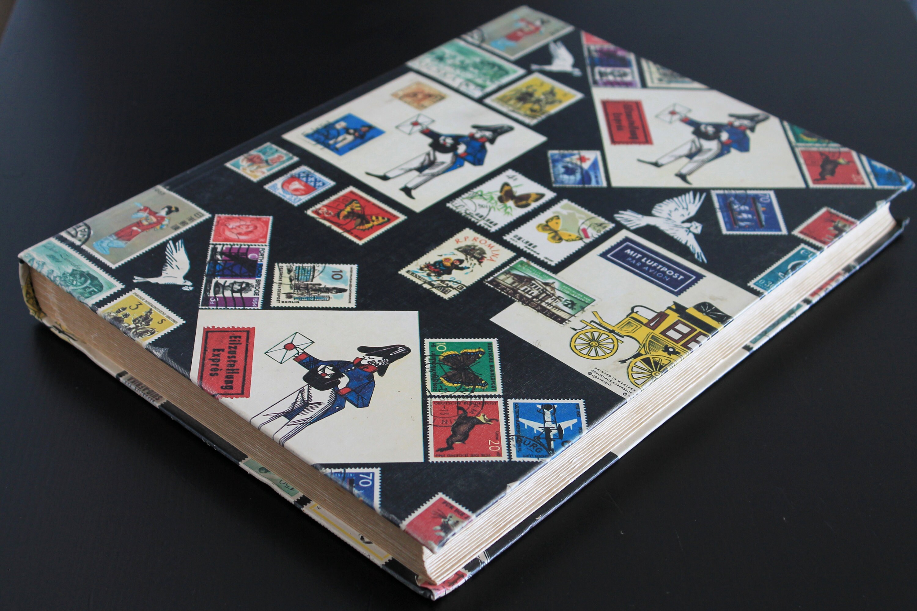 Large Postage Stamp Album Vintage A4 Size EMPTY Black With Postal ...