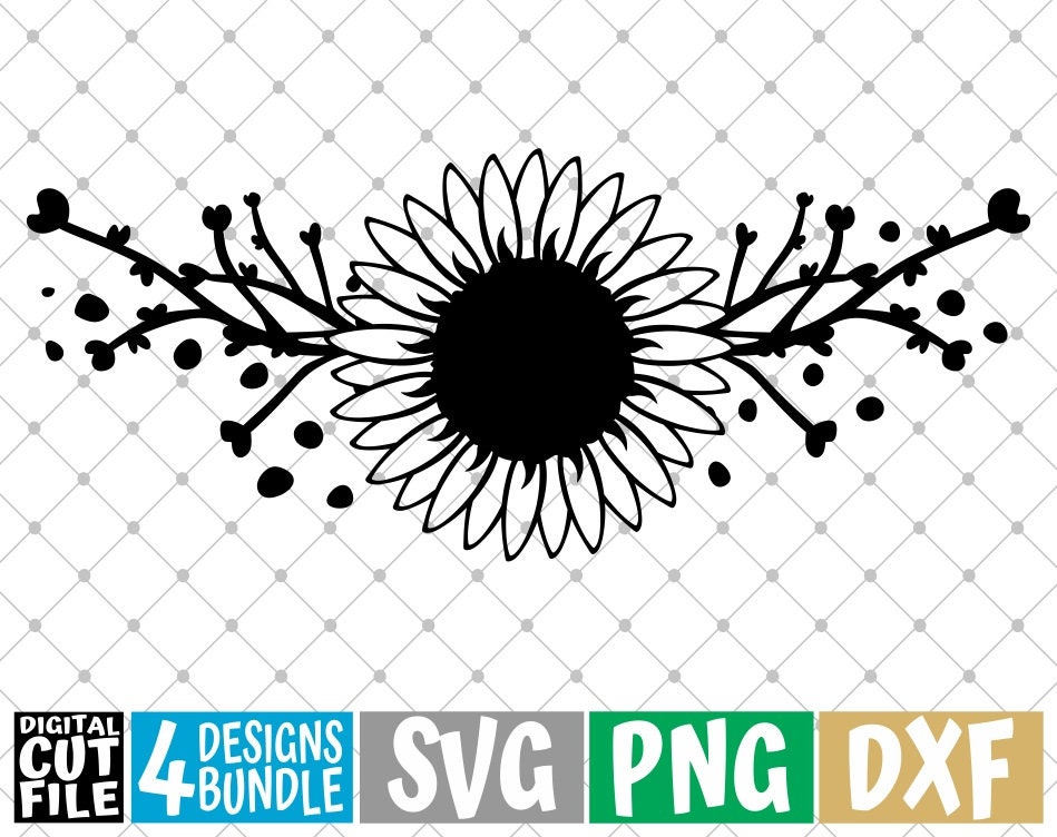 4x Sunflowers Frame Designs Bundle Svg Flower Svg Sunshine - Etsy