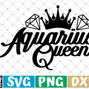 Aquarius Queen Svg, Zodiac Sign Svg, Horoscope Svg, Astrology, Birthday ...