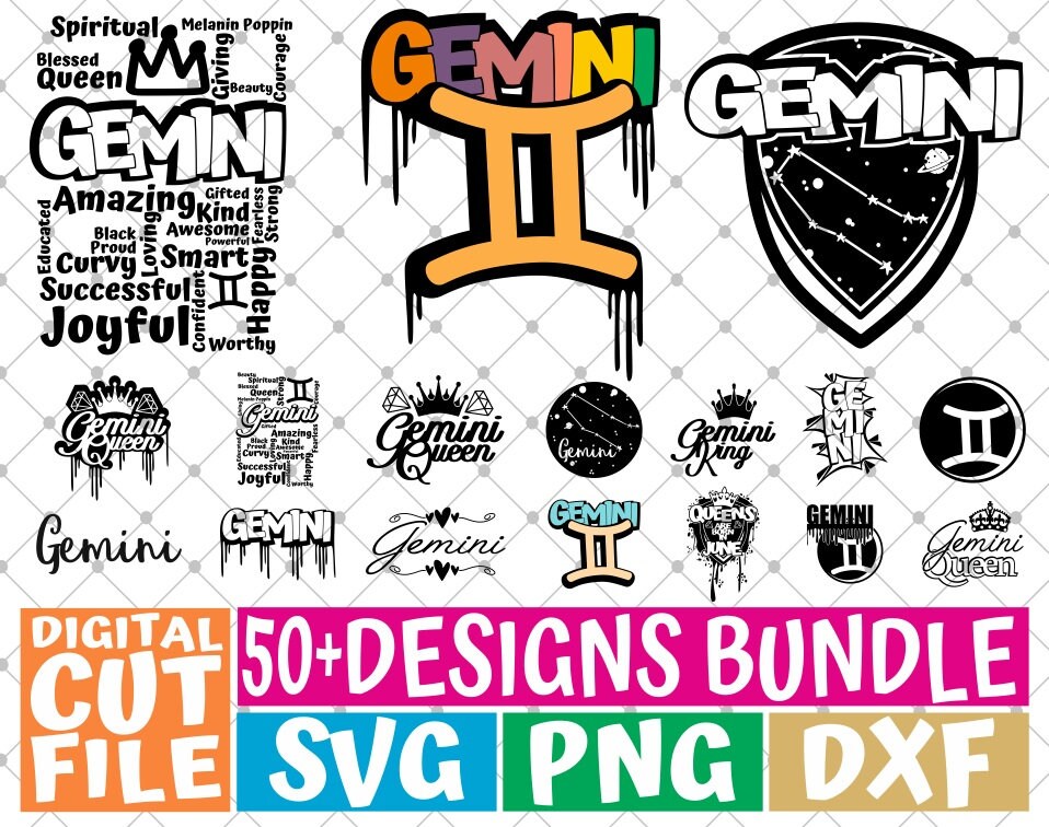 50x Gemini Zodiac Sign Bundle Svg Horoscope Svg Astrology - Etsy