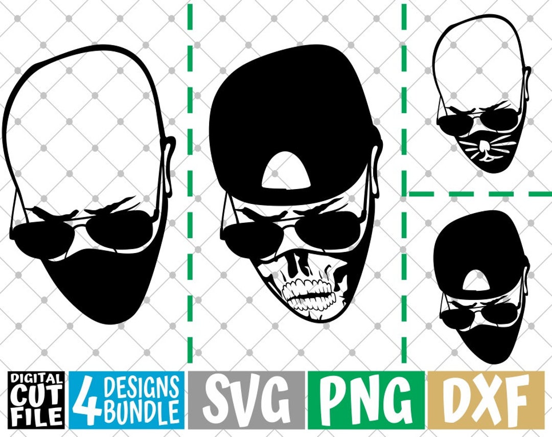 4x Man in Mask Designs Bundle Svg Glasses Svg Bald Man Svg - Etsy