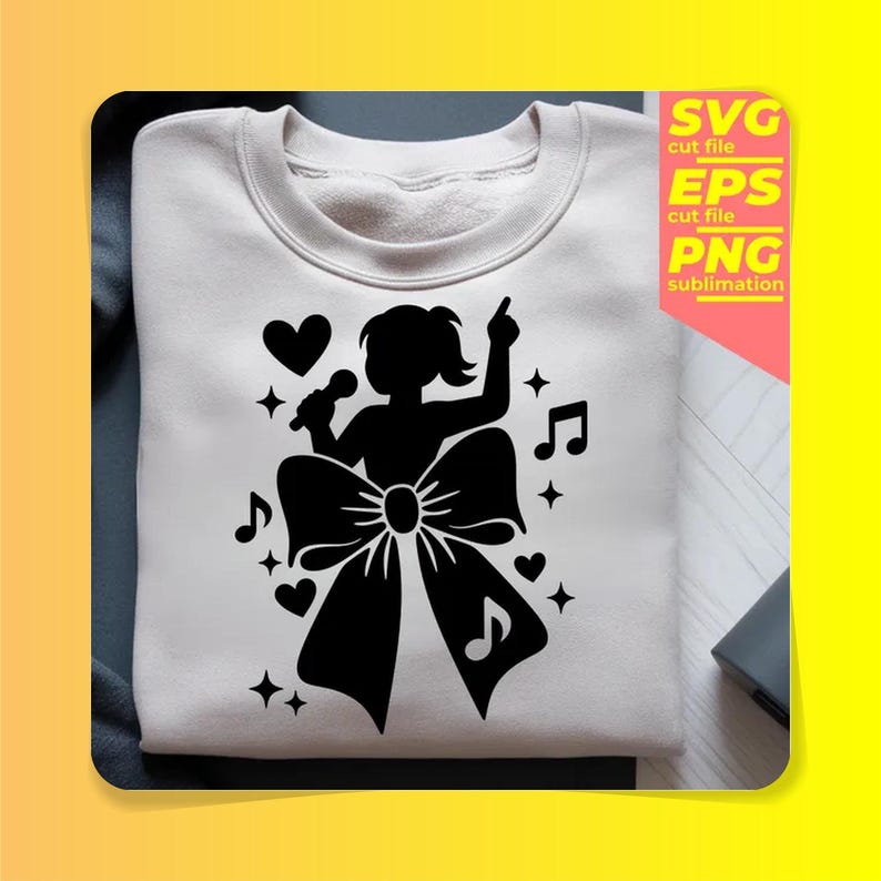 Music Lover SVG Bundle | Cute Microphone Bow PNG EPS | Singer ...