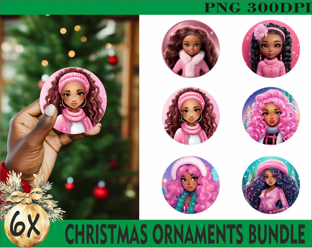 3D Christmas Ornaments Sublimation Bundle PNG Pink Girl PNG - Etsy