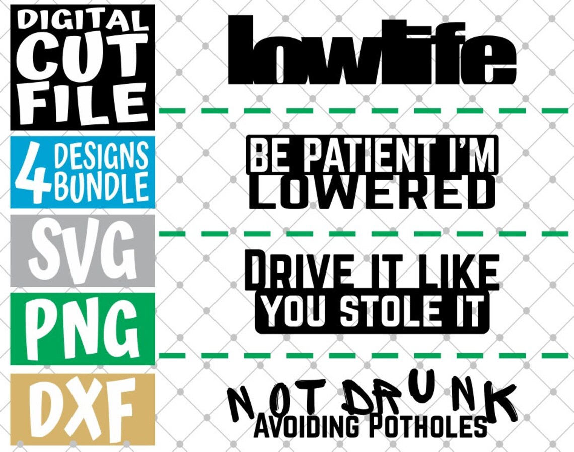 4x Car Quote Designs Bundle Svg Car Svg Tunning Svg Low - Etsy