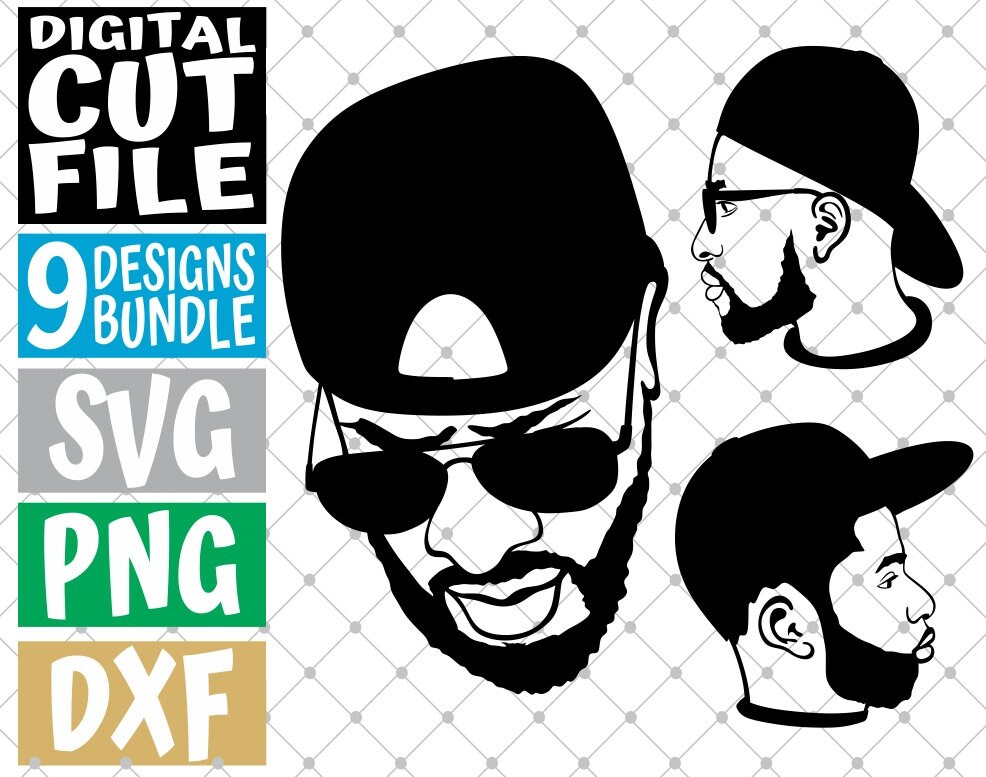 9x Amazing Man in Cap Designs Bundle Svg Black Man - Etsy