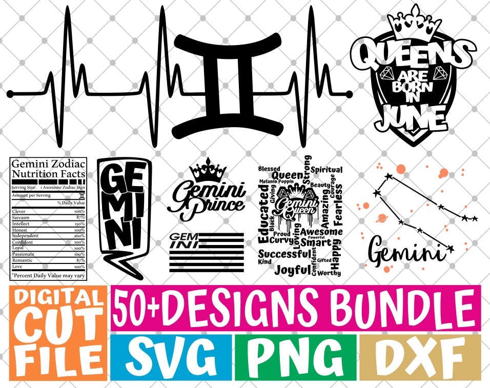 50x Gemini Zodiac Sign Bundle Svg Horoscope Svg Astrology - Etsy