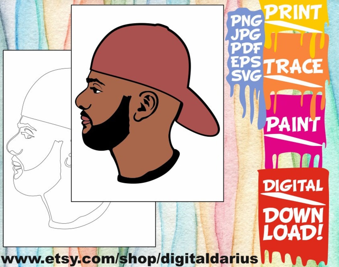 Handsome Black Man Coloring Pages, Afro Svg, Black King, Printable ...