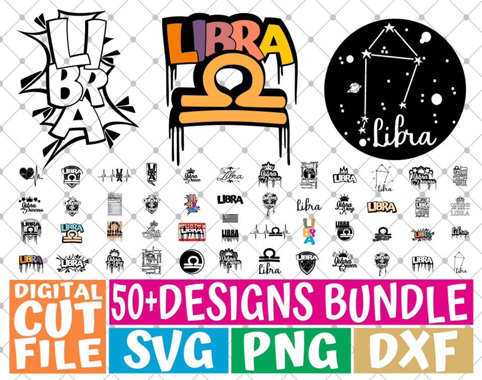 50x Libra Zodiac Sign Bundle svg Horoscope Dripping svg | Etsy