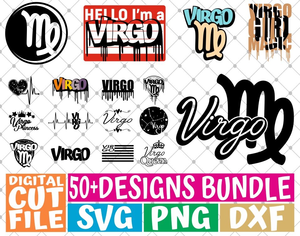 50x Virgo Zodiac Sign Bundle Svg Horoscope Svg Astrology - Etsy