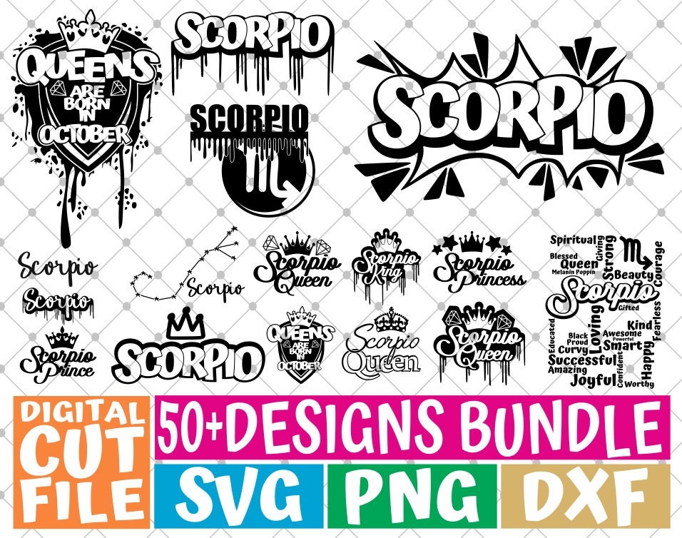 50x Scorpio Zodiac Sign Bundle Svg Horoscope Dripping | Etsy