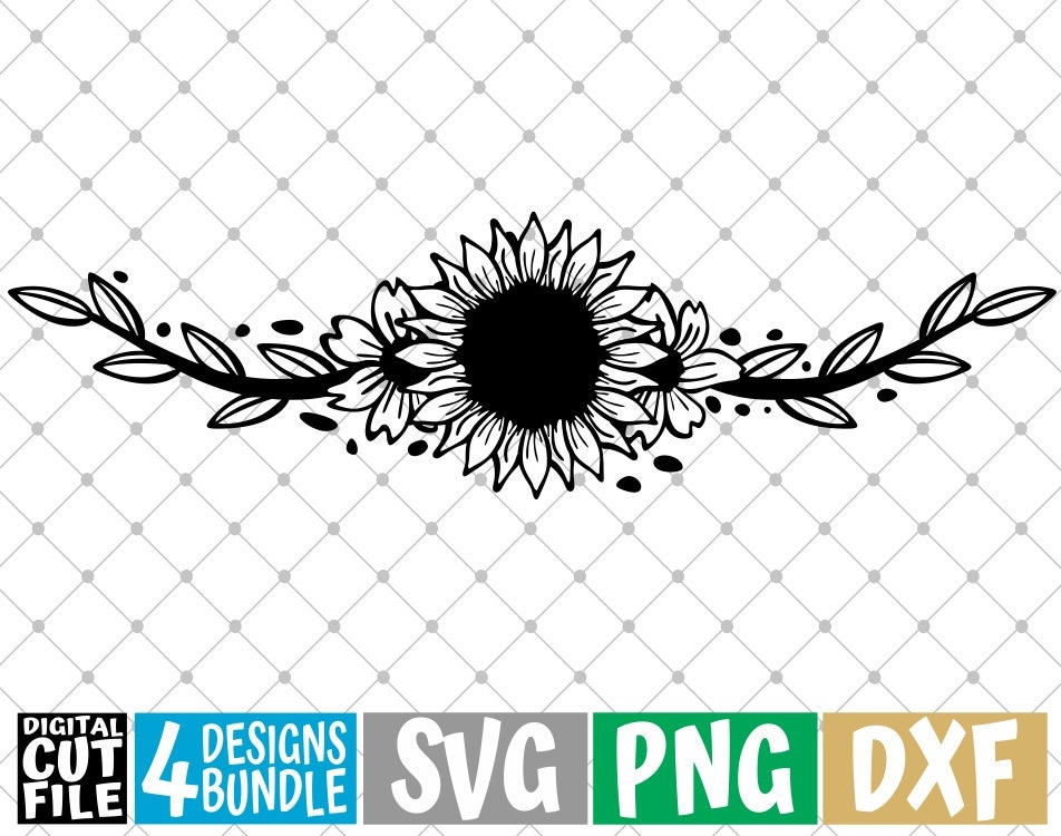 4x Sunflowers Frame Designs Bundle Svg Flower Svg Sunshine - Etsy