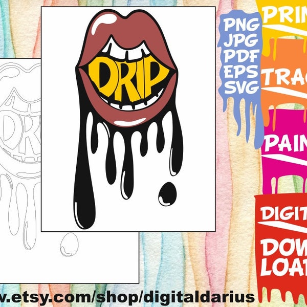 Drips Coloring - Etsy UK