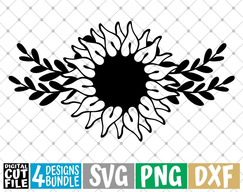 4x Sunflowers Frame Designs Bundle Svg Flower Svg Sunshine - Etsy
