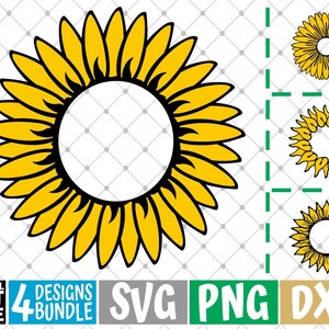 4x Sunflowers Frame Designs Bundle Svg Summer Svg Flowers - Etsy