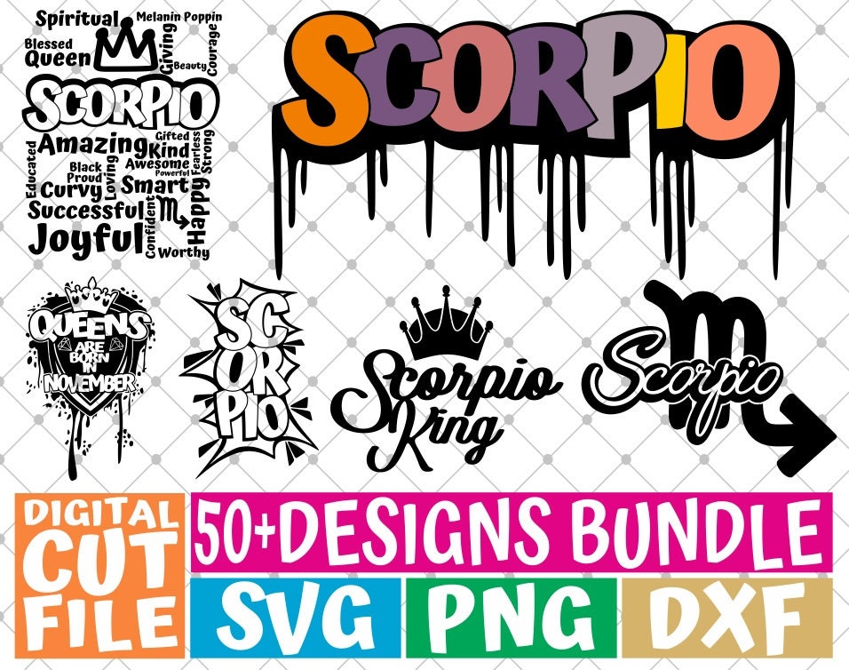 50x Scorpio Zodiac Sign Bundle Svg Horoscope Dripping | Etsy