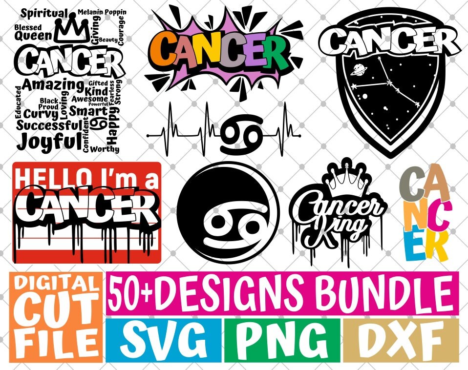 50x Cancer Zodiac Sign Bundle Svg Horoscope Svg Astrology - Etsy