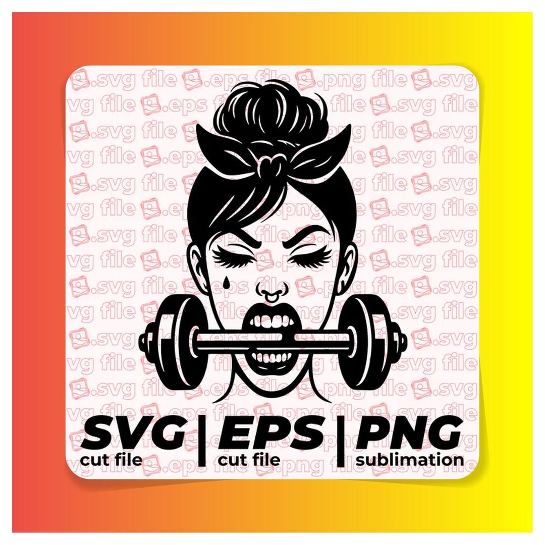 Woman Lifting Weights SVG Cut File | Strong Fitness Girl Clipart PNG ...