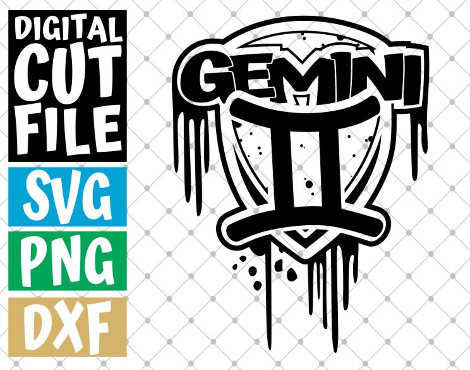 Gemini Zodiac Sign Svg Horoscope Svg Astrology Svg Dripping - Etsy