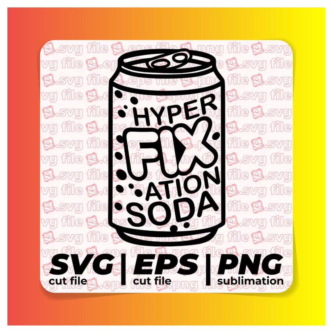 Funny Hyper Fixation Soda Can SVG File | Cute Cartoon Drink Line Art ...