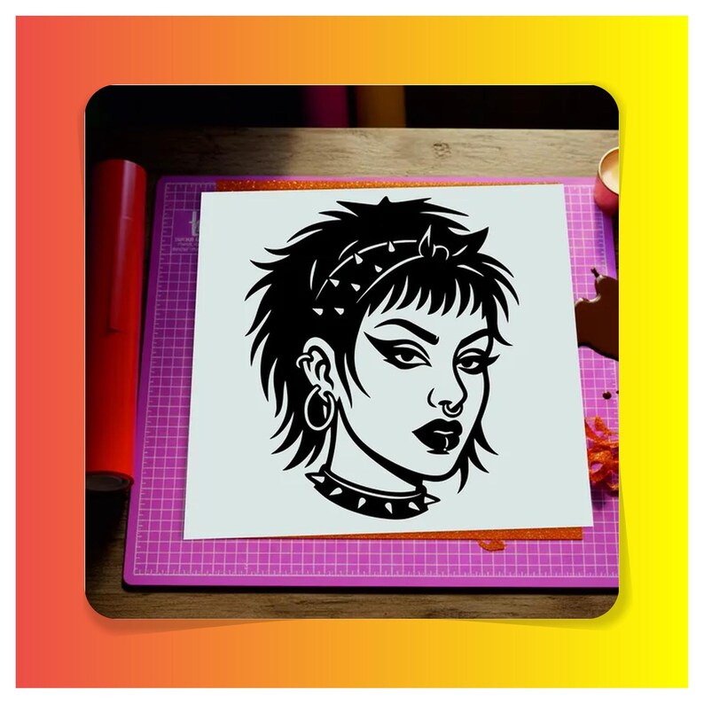 Punk Girl Silhouette SVG File | Rock Style PNG EPS Digital Clipart for ...