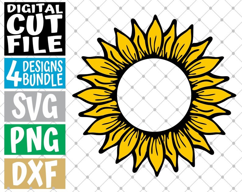 4x Sunflowers Frame Designs Bundle Svg Summer Svg Flowers - Etsy