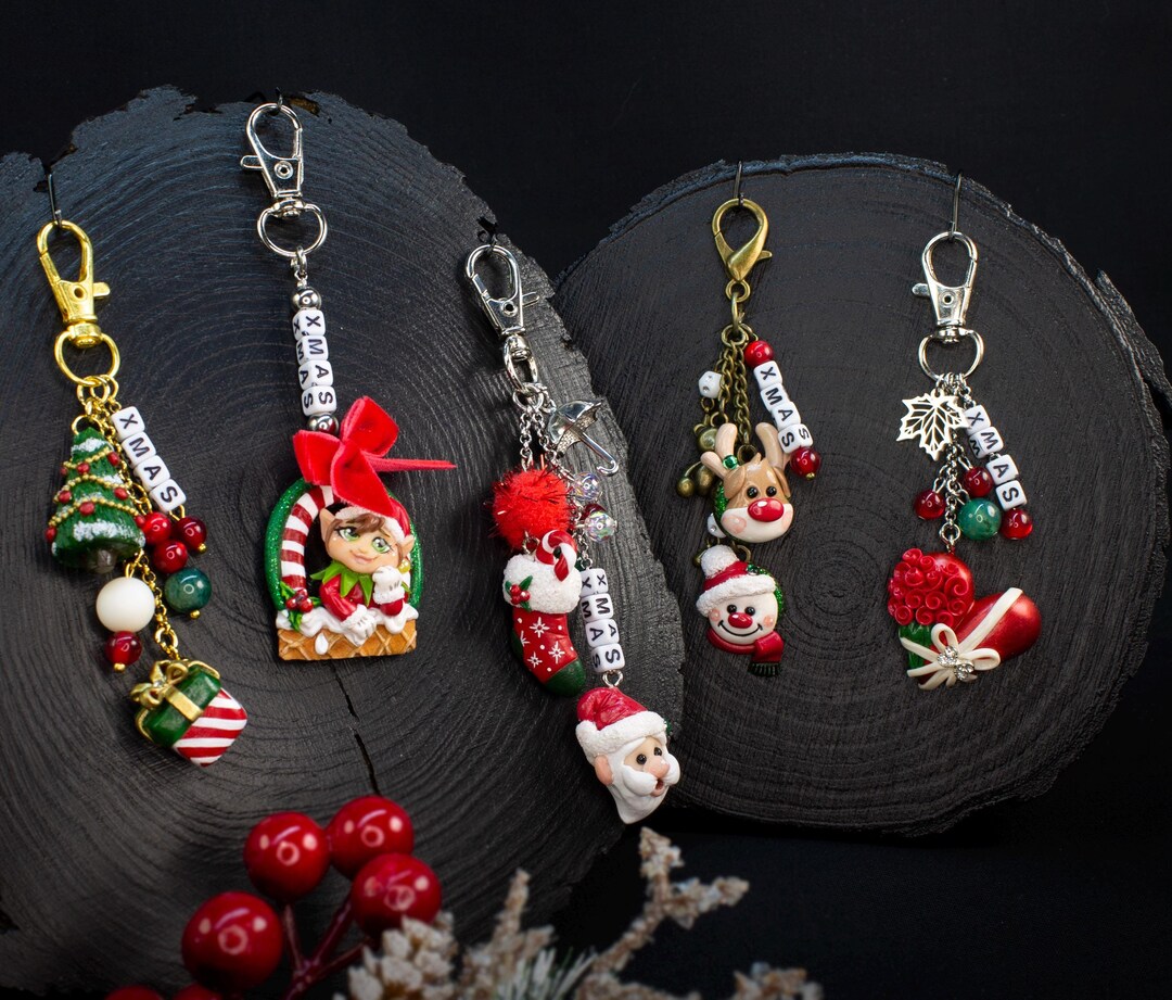 Christmas Bag Charm | Handmade Purse Charm | Christmas Small Gift for ...