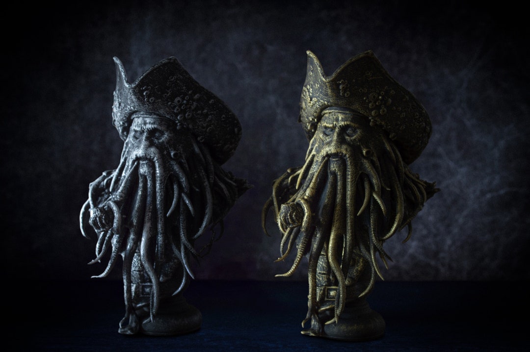 Davy Jones Sculpture, Pirates, Gold Statue, Silver Statue, Hand Painted ...