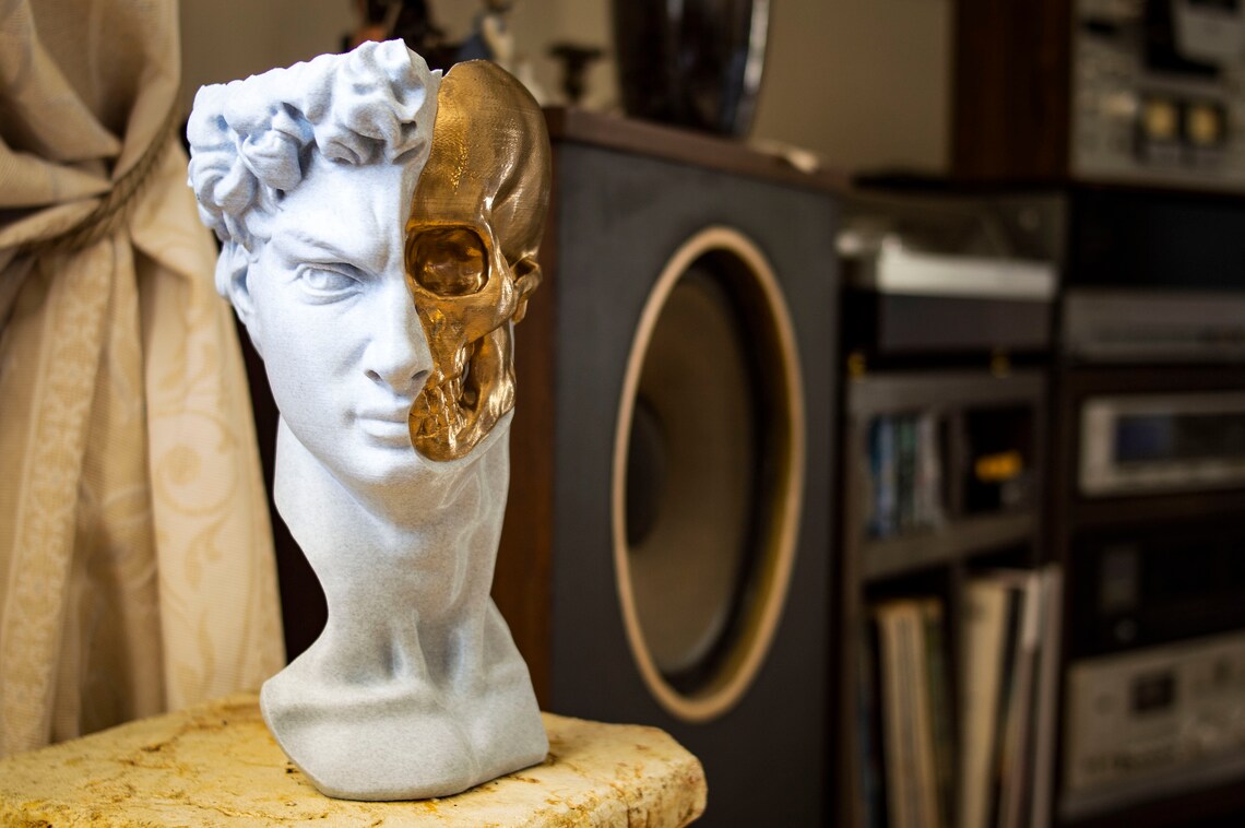 David Statue Skull Statue David Sculpture Skull Sculpture - Etsy