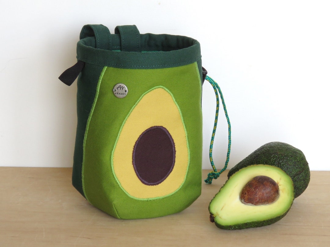 Avocado Chalk Bag, Rock Climbing Fruit Bag for Climber, Arampi Design ...