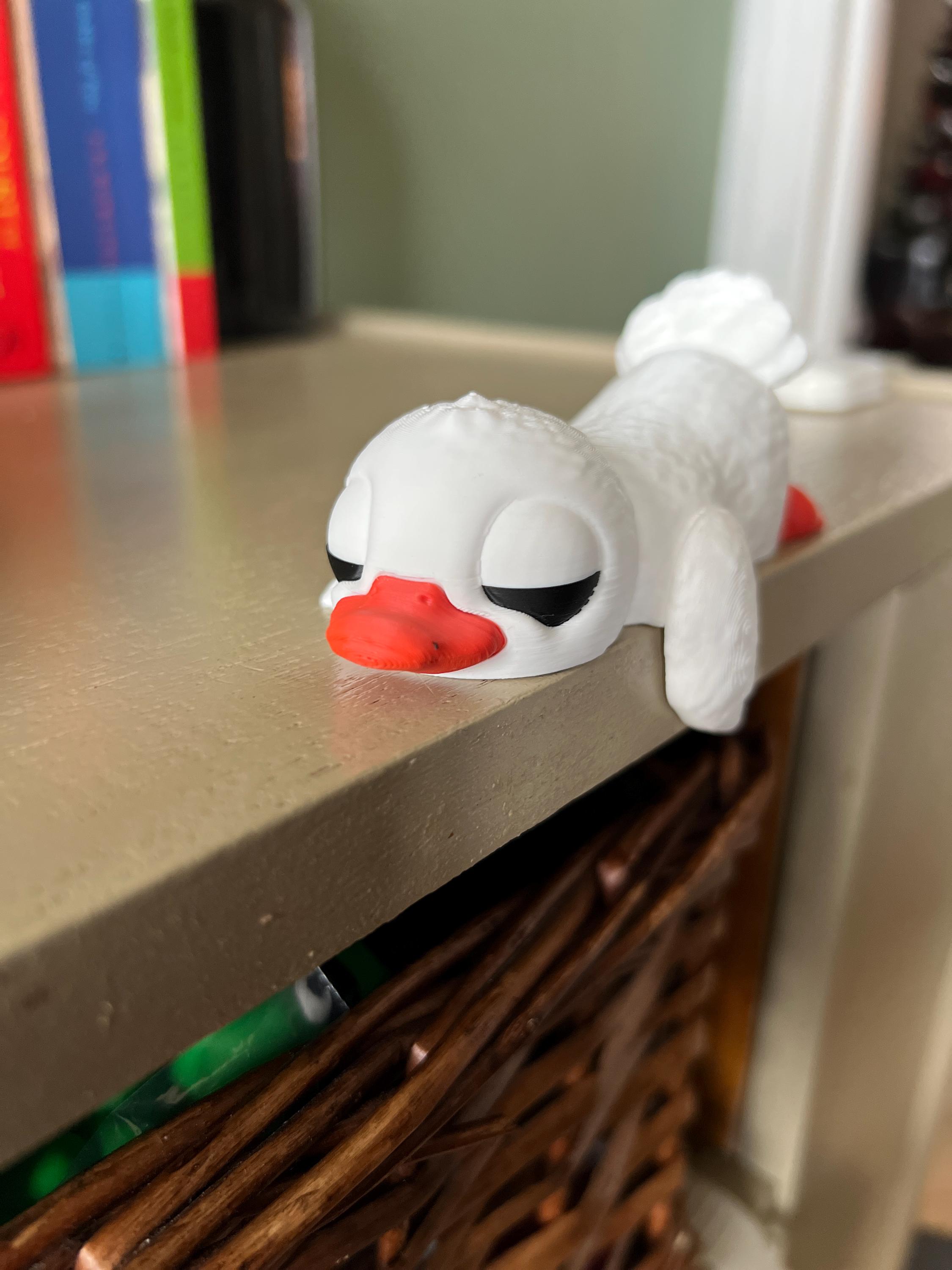 Sleeping Duck Shelf Sitter Figurine, Cute White Duck Decor for ...