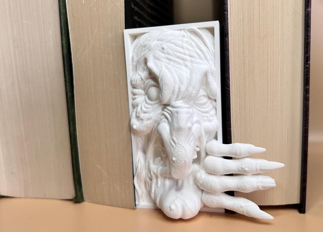 Witch Book Nook Insert | Grotesque Face, Clawing Hand Bookshelf Decor ...