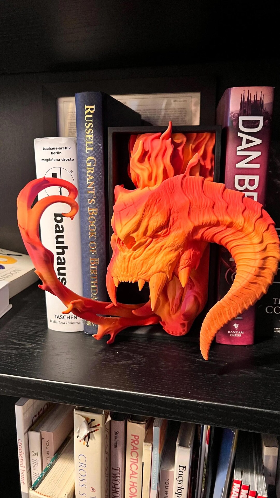 Balrog Inspired Fiery Demon Head 3D Printed Wall Decor, Fantasy Monster ...