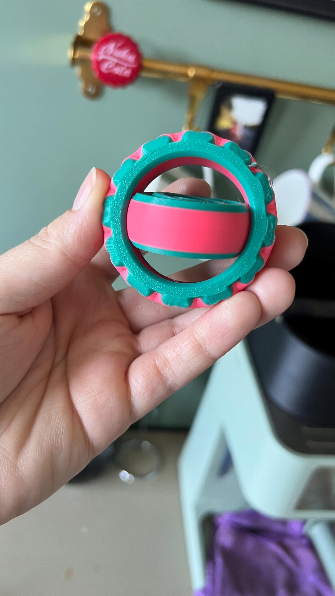 Textured Edge Gyro Fidget Toy: 3D Printed Rotating Rings - Etsy UK