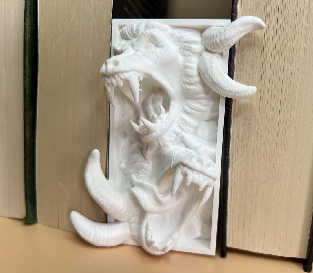 Demon Book Nook: Multi-headed Monster, Horror Bookshelf Decor - Etsy