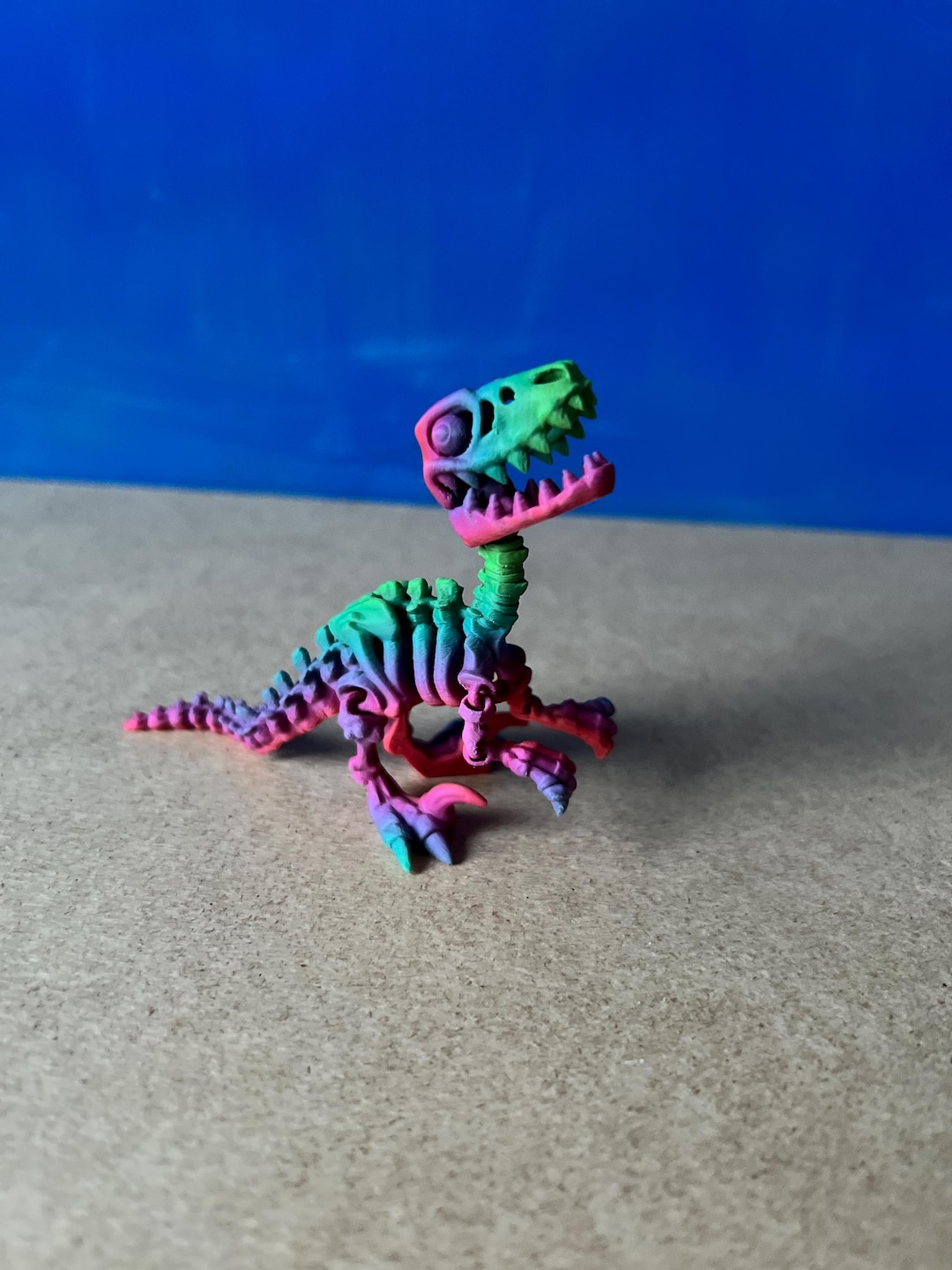 Flexi Raptor Dinosaur Toy | Articulated 3D Printed Dino Fidget Figure ...