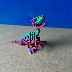 Flexi Raptor Dinosaur Toy | Articulated 3D Printed Dino Fidget Figure ...