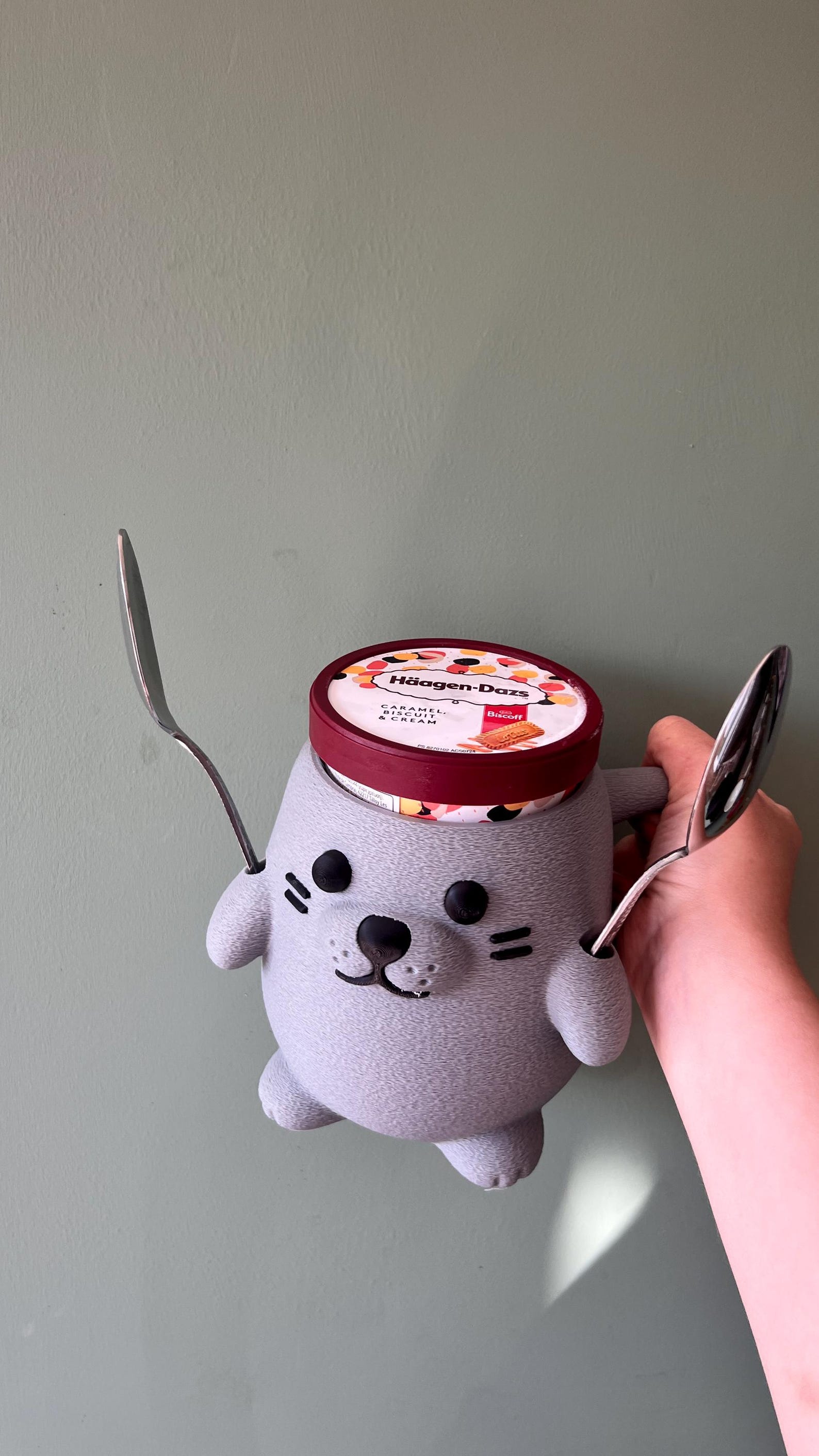 Seal Ice Cream Pint Holder – Pint Cup With Spoon Slots - Etsy