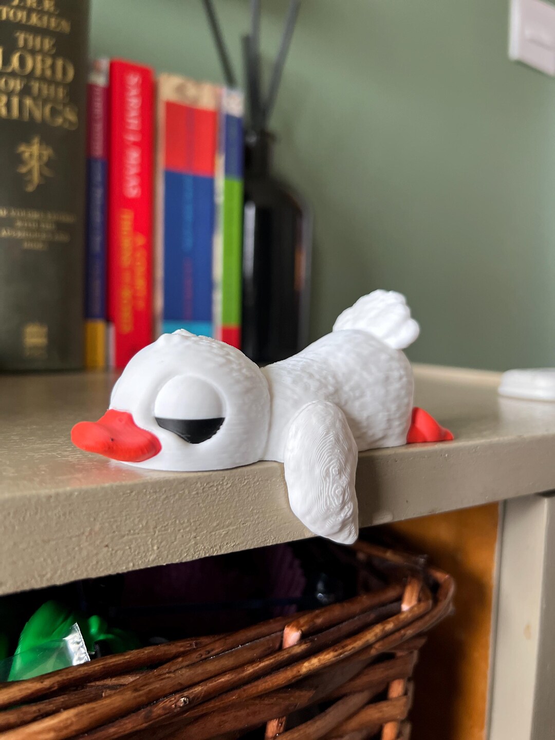 Sleeping Duck Shelf Sitter Figurine, Cute White Duck Decor for ...