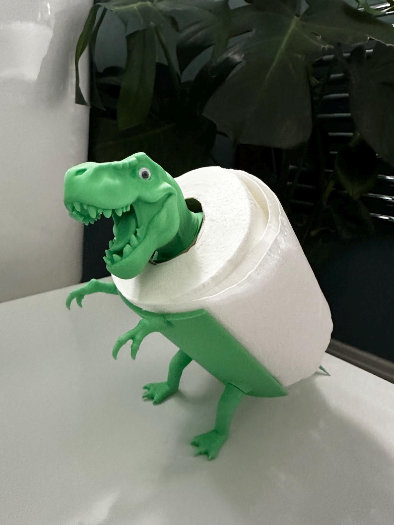 Funny T-rex Toilet Paper Holder: 3D Printed Dinosaur Bathroom Decor - Etsy