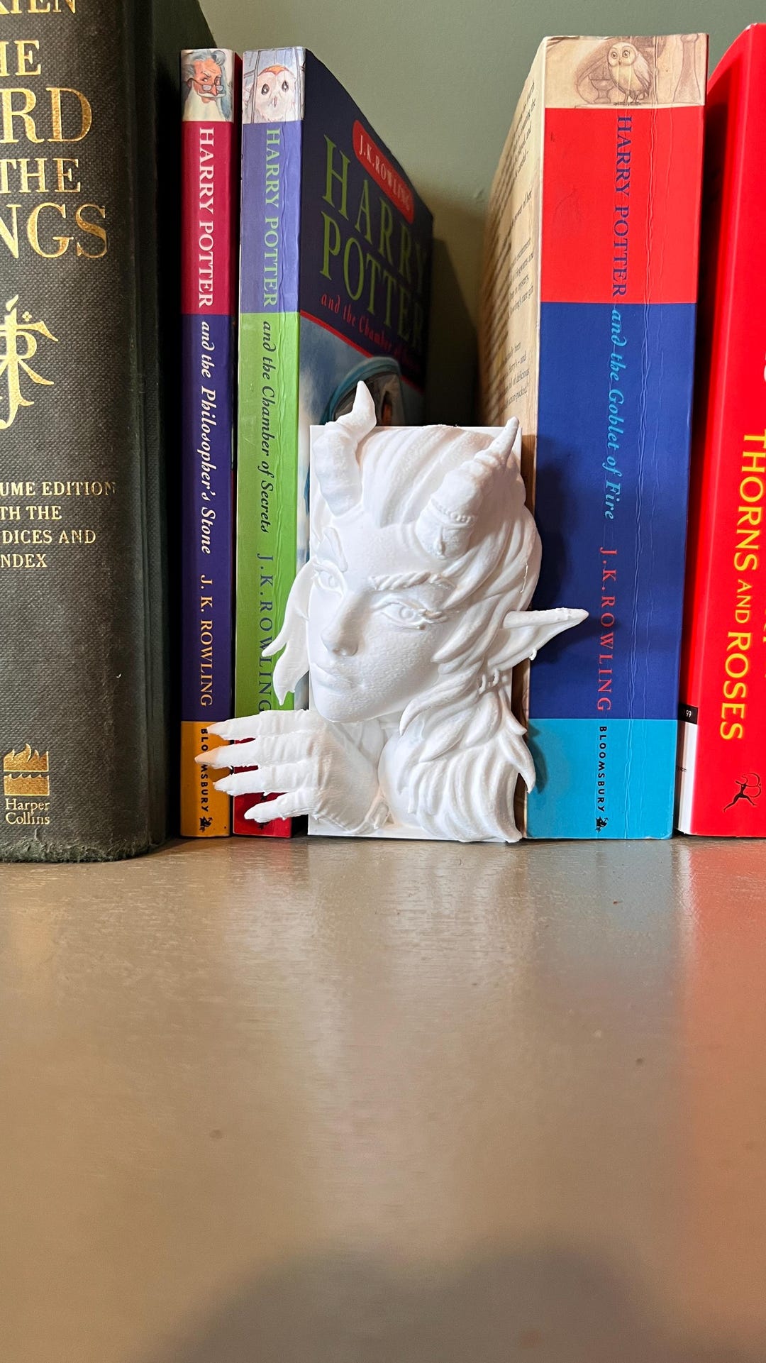 Demon Girl Book Nook Insert Fantasy Horned Creature Shelf Decor Gothic ...