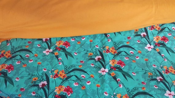 Fabric Package in Cotton Jersey Matti flowers Plus | Etsy UK